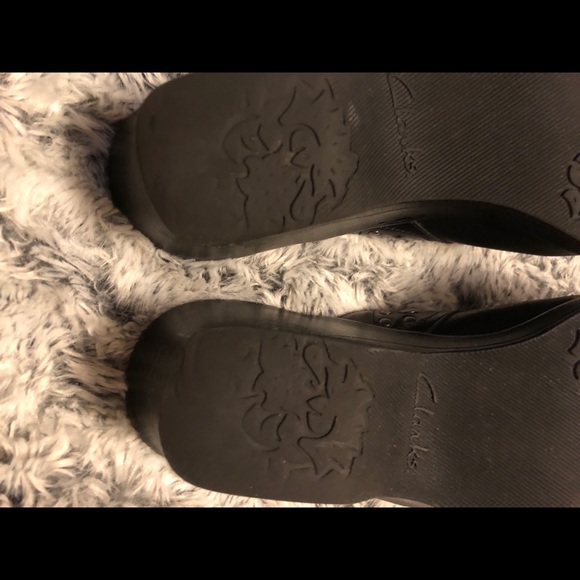 Clarks | Shoes | Womens Clarks Studded Black Leather Slide Clog | Poshmark